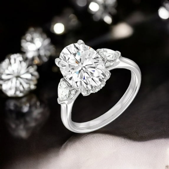 2CT Ct Oval diamond Women Engagement Ring 14k White Gold Plated - Walmart.com