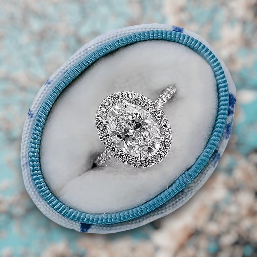 2CT Ct Oval diamond Women Engagement Ring 14k White Gold Plated ...