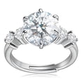 2CT Cubic Zirconia Engagement Ring for Women, Adjustable Wedding Ring ...