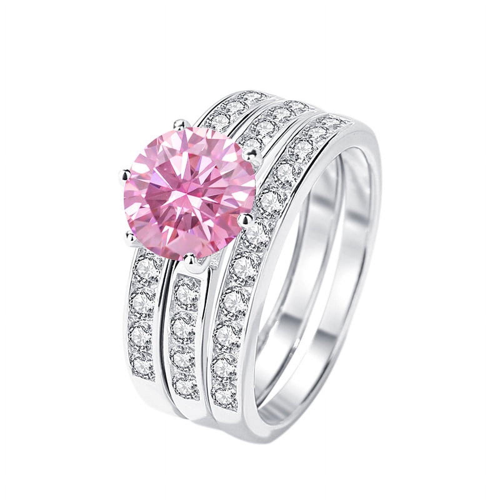 2CT Moissanite Rings for Women Bridal, Six Prong Moissanite Diamond, Lab Created Round Cut ...