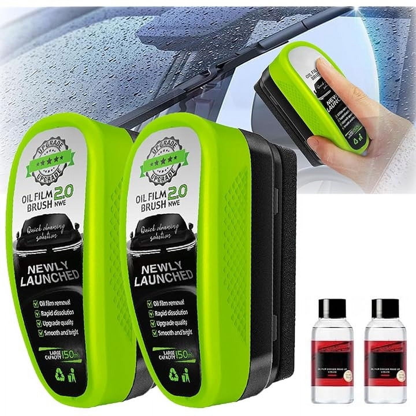 2Car Oil Film Cleaning Brush 300ml+100ml Replenishment Solution Home ...