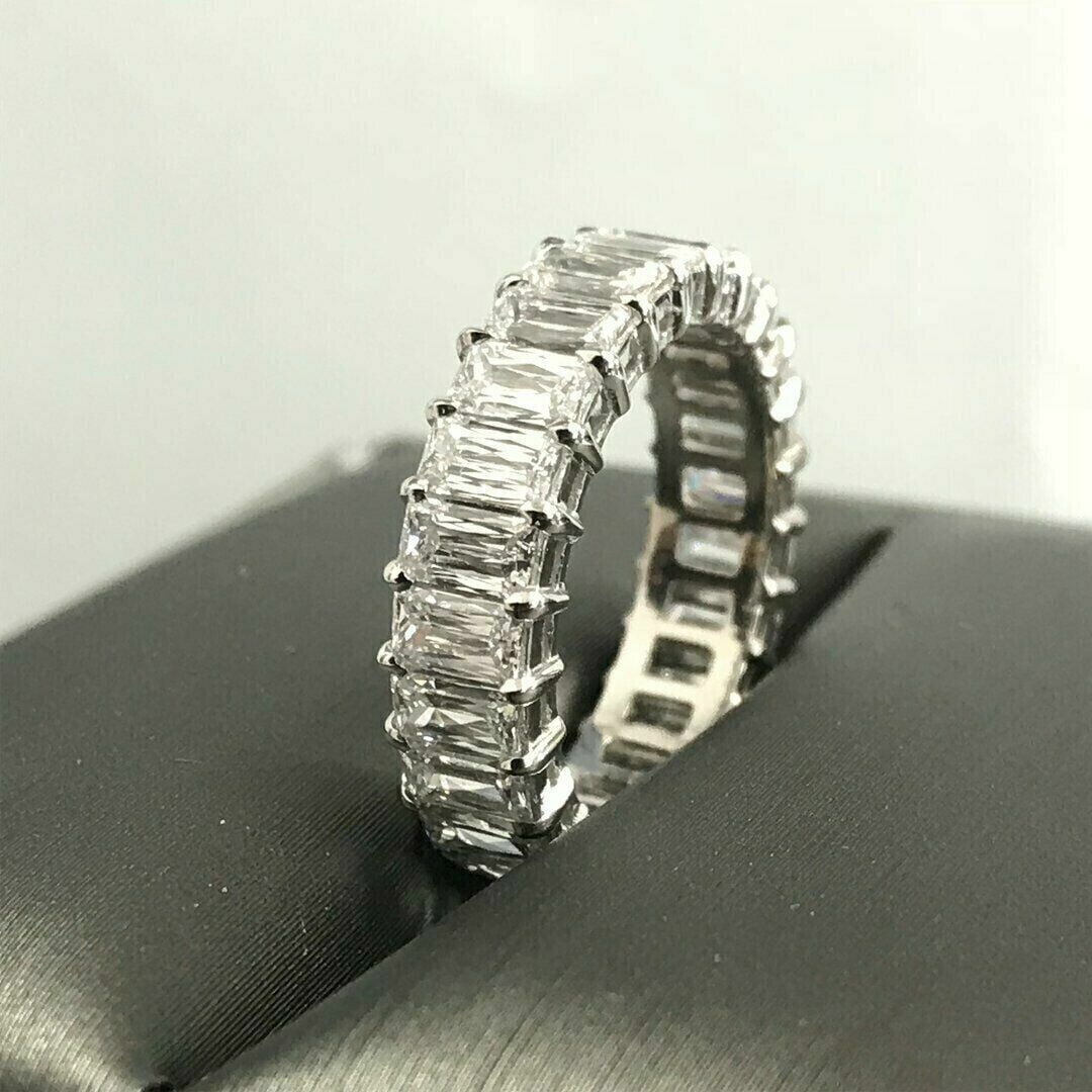 2Ct Baguette Cut Lab-Created Diamond Women's Full Eternity Ring 14k ...
