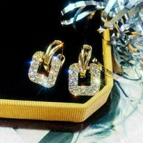 2Ct Lab Created D Diamond Drop & Dangle Stud Earrings 14K Yellow Gold ...