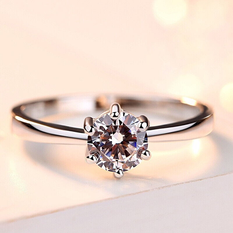 2Ct Lab Created Diamond Round Cut Fancy Engagement Ring 14K White Gold ...