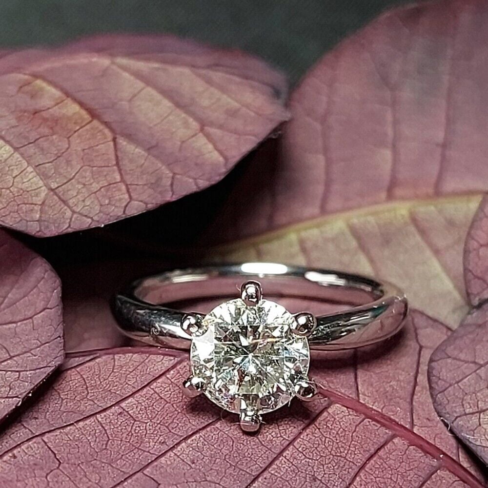 2Ct Lab Created Diamond Round Cut Solitaire Fancy Ring 14K White Gold Plated - Walmart.com