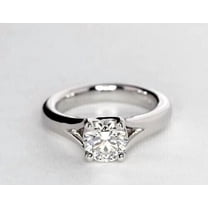 1Ct Lab Created Diamond Round Cut Solitaire Leady Beauty Ring 14K White ...