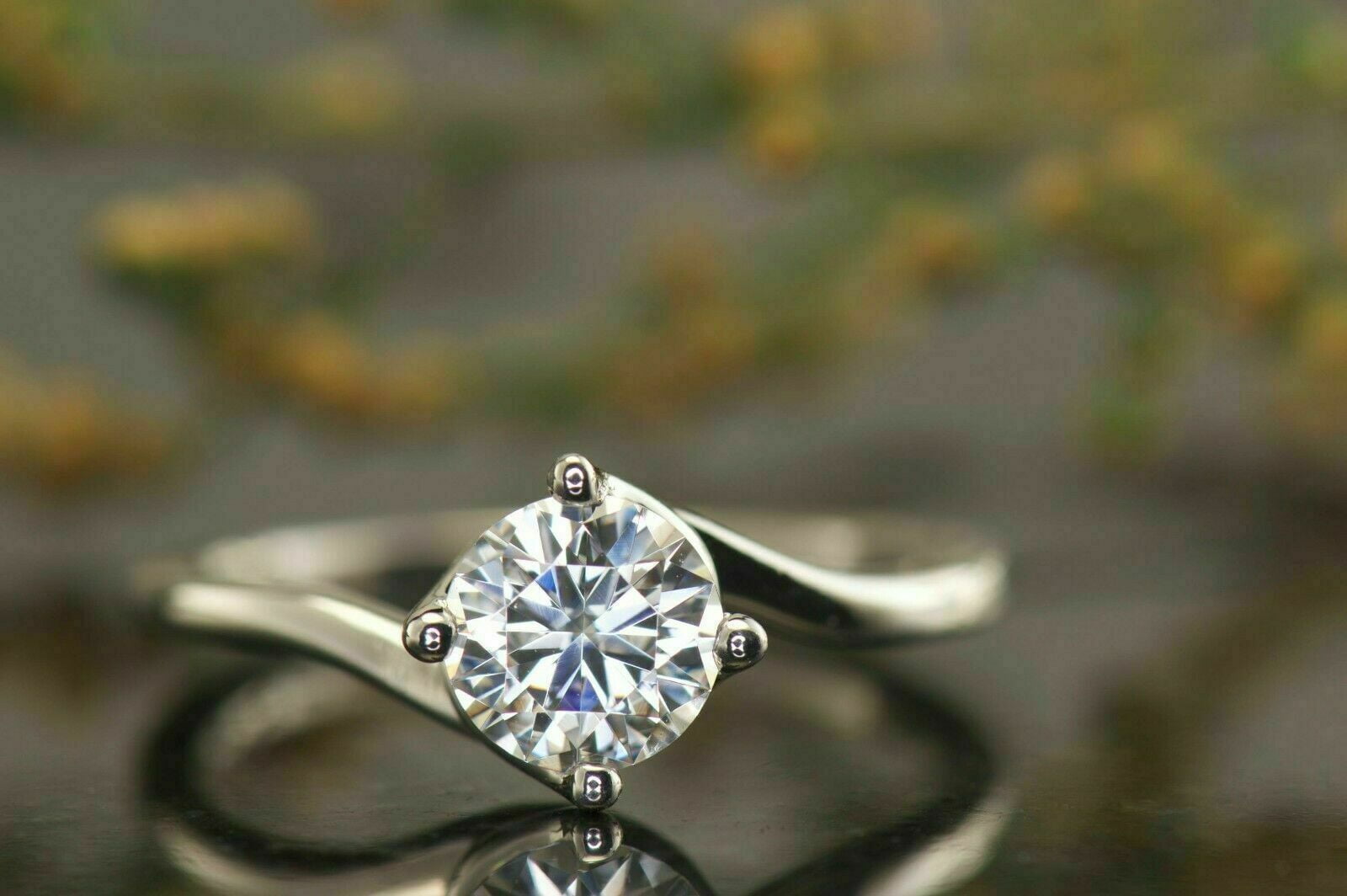 2Ct Lab Created Diamond Round Cut Twist Swirl Solitaire Engagement Ring ...