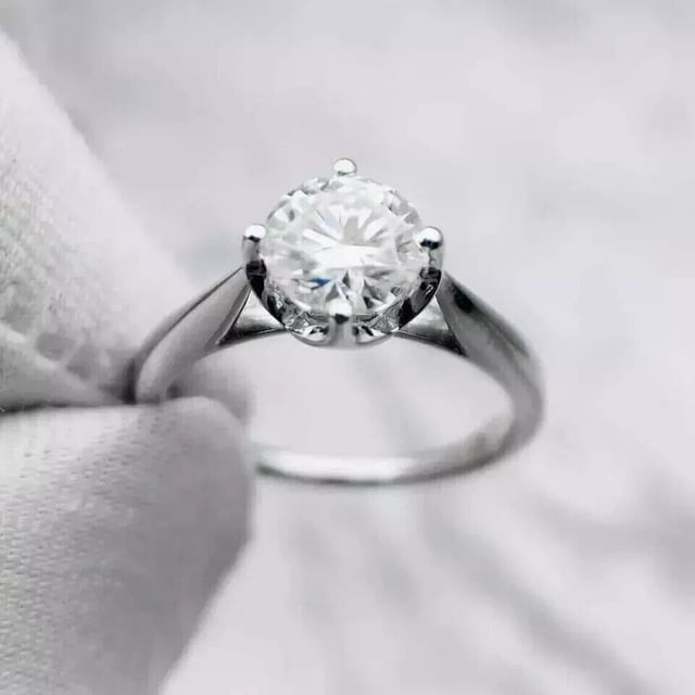 2Ct Lab Created Diamond Round Cut Women's Engagement Ring 14k White Gold Plated - Walmart.com