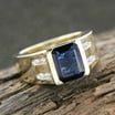 Men's .925 Sterling Silver With Created Blue Sapphire and Simulated ...