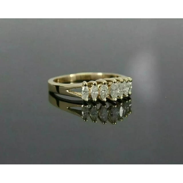 2Ct Marquise-Cut Lab Created Diamond Women's Half Eternity Wedding Band ...