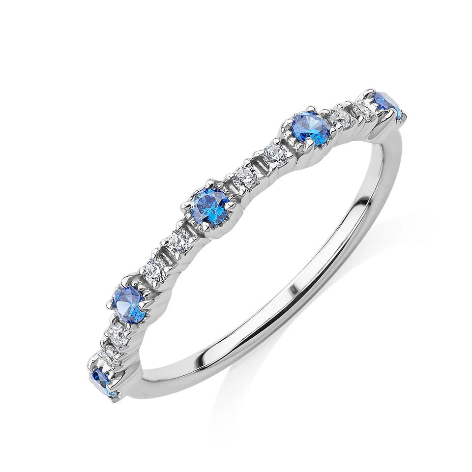 2Ct Minimalist Round Blue Topaz Dianty Wedding Ring For Women 925 ...
