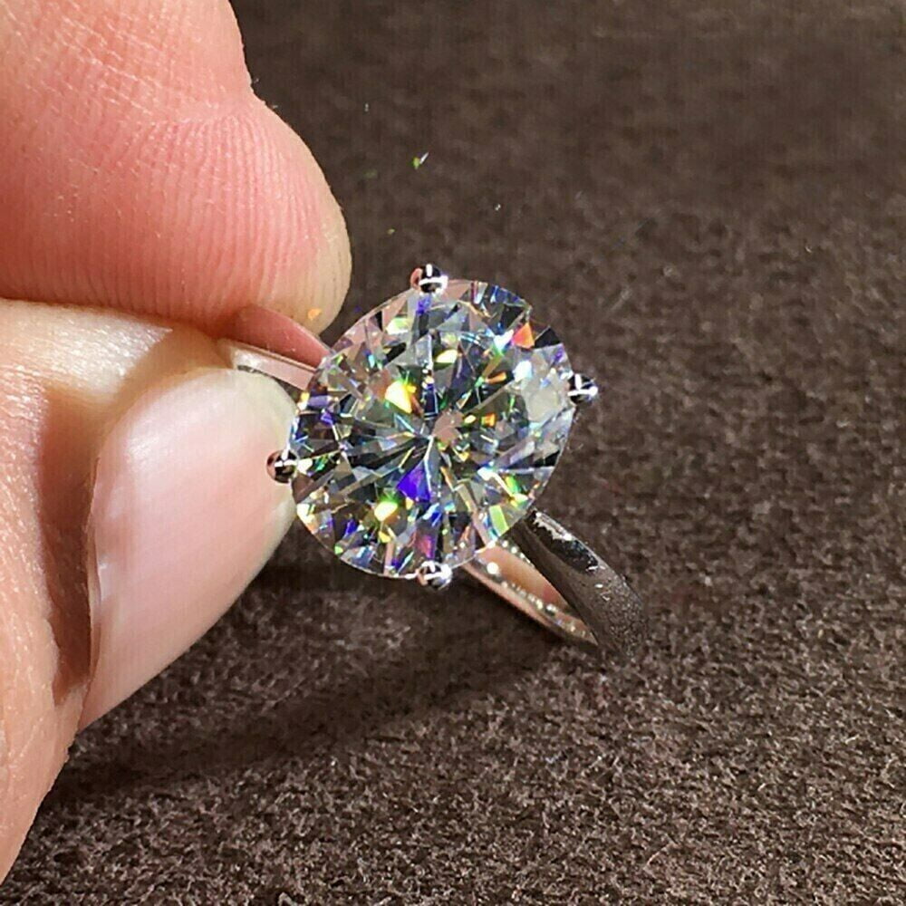 2Ct Oval Lab-Created Diamond Solitaire Engagement Ring 14k White Gold ...