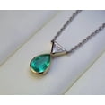 2Ct Pear Cut Lab Created Green Emerald Pendant Necklace 14k Two Tone ...