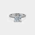 2Ct Princess Cut Real Moissanite Diamond Engagement Ring 14K White Gold ...