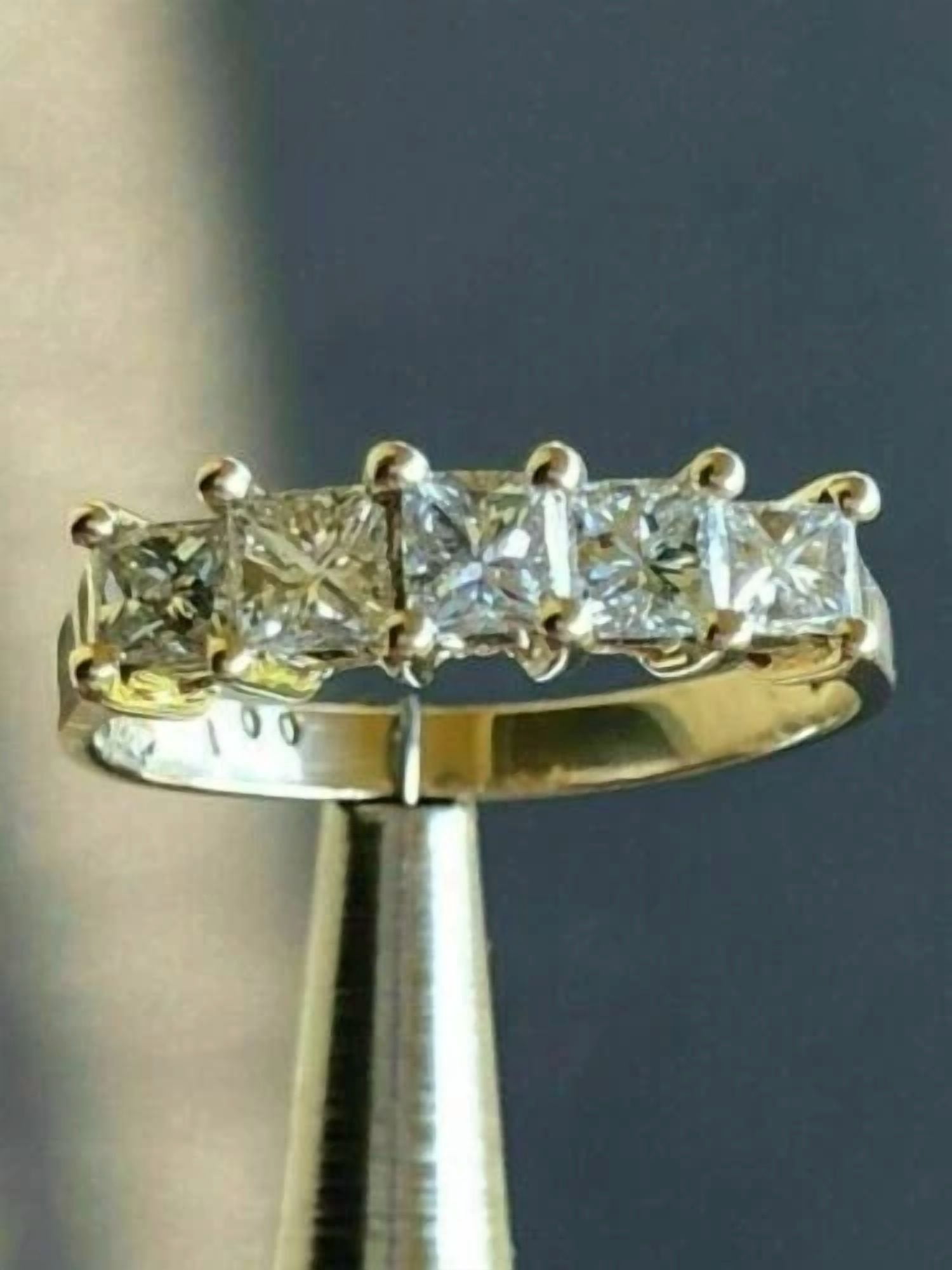 2Ct Princess Cut Simulated Diamond Half Eternity Women's Engagement ...