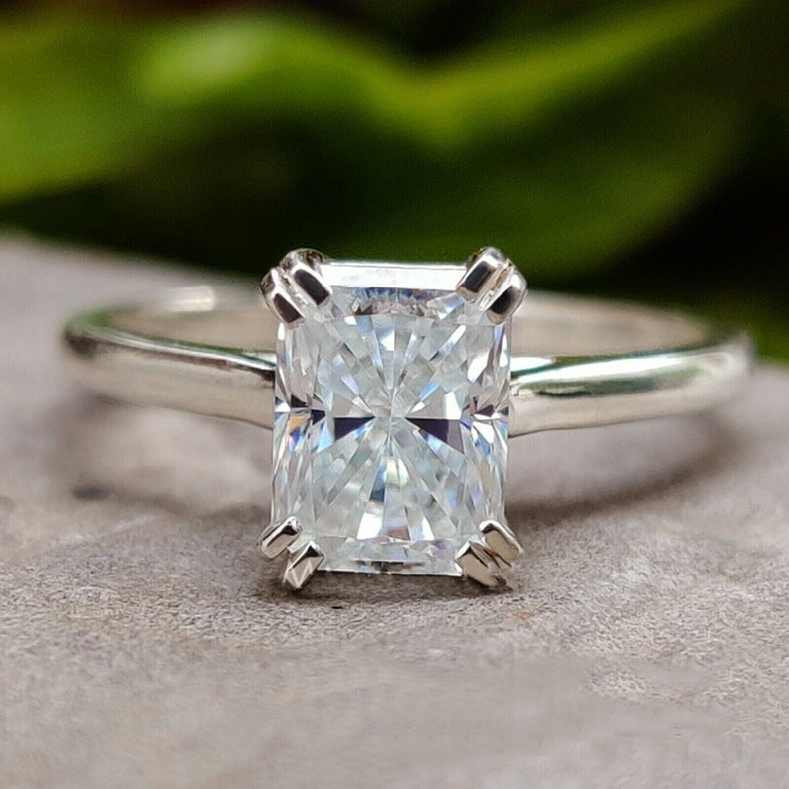 2Ct Radiant Cut Simulated Diamond Women's Weddings Gift Ring 14K White ...