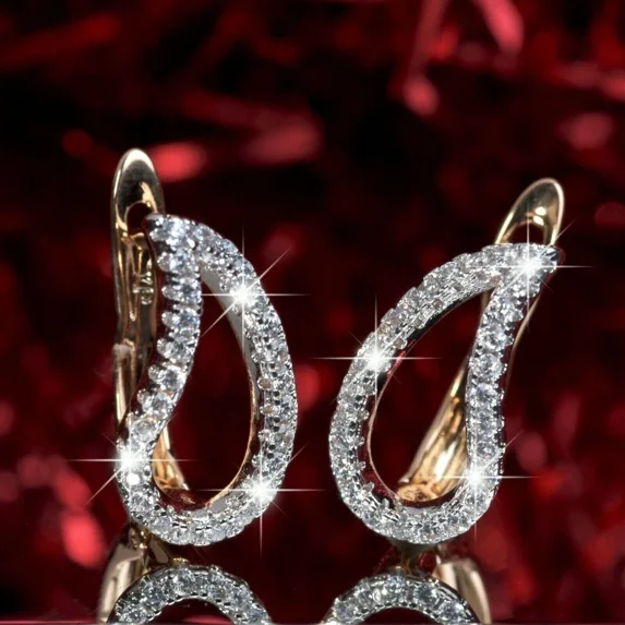 2Ct Round Cut Lab Created Diamond Huggie/Hoop Earrings 14K Yellow Gold ...