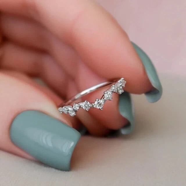 2Ct Round Cut Lab Created Diamond Women's Half Band Wedding Ring 14K ...