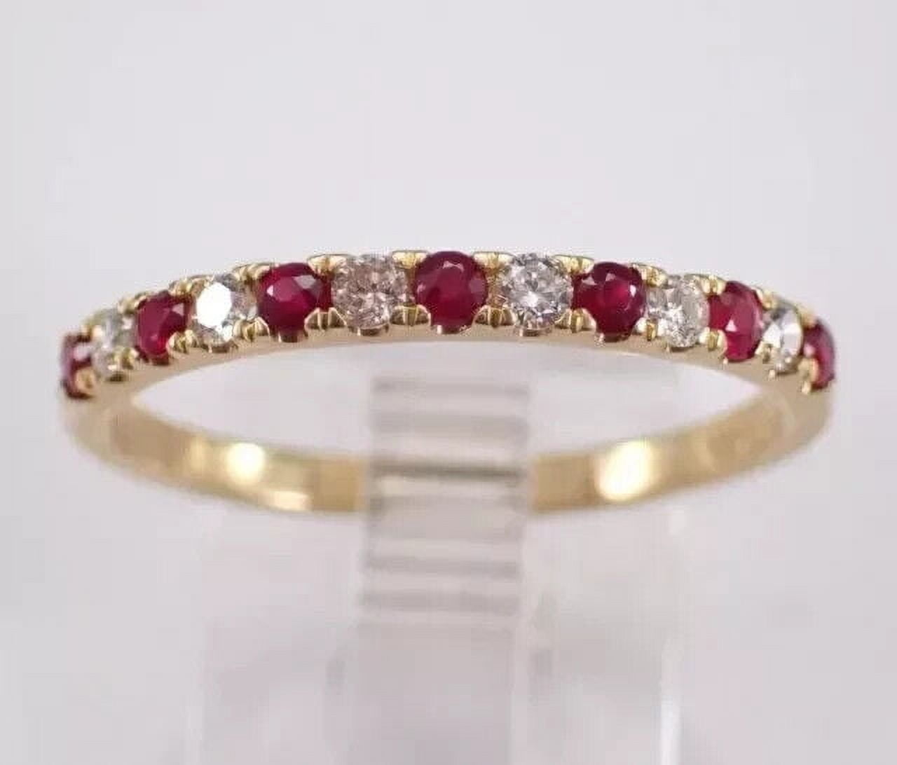2Ct Round Cut Lab Created Red Ruby Women's Eternity Wedding Band Ring ...