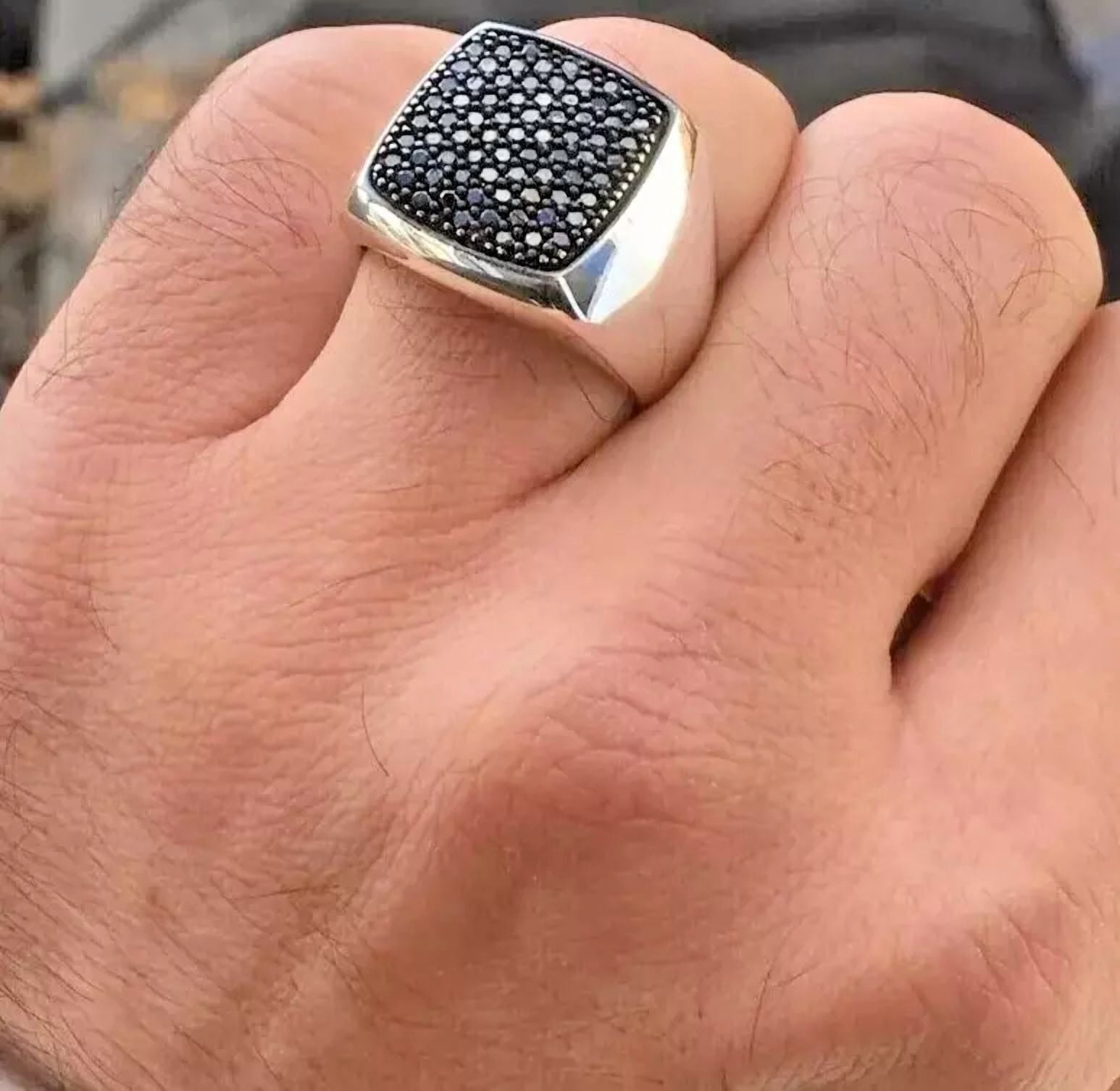 2Ct Round Cut Simulated Diamond Black Diamond Men's Wedding Ring 14K ...