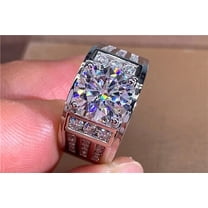 2CT Round Cut Simulated Diamond Five Stone Men's Engagement Ring 14K ...
