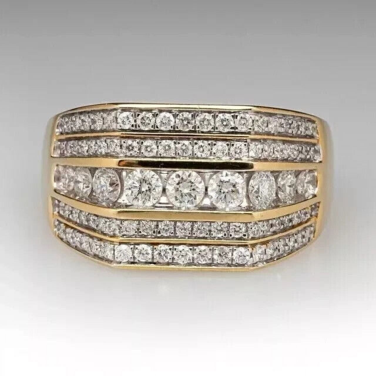 2Ct Round Cut Simulated Diamond Men's Pinky Wedding Band Ring 14K ...