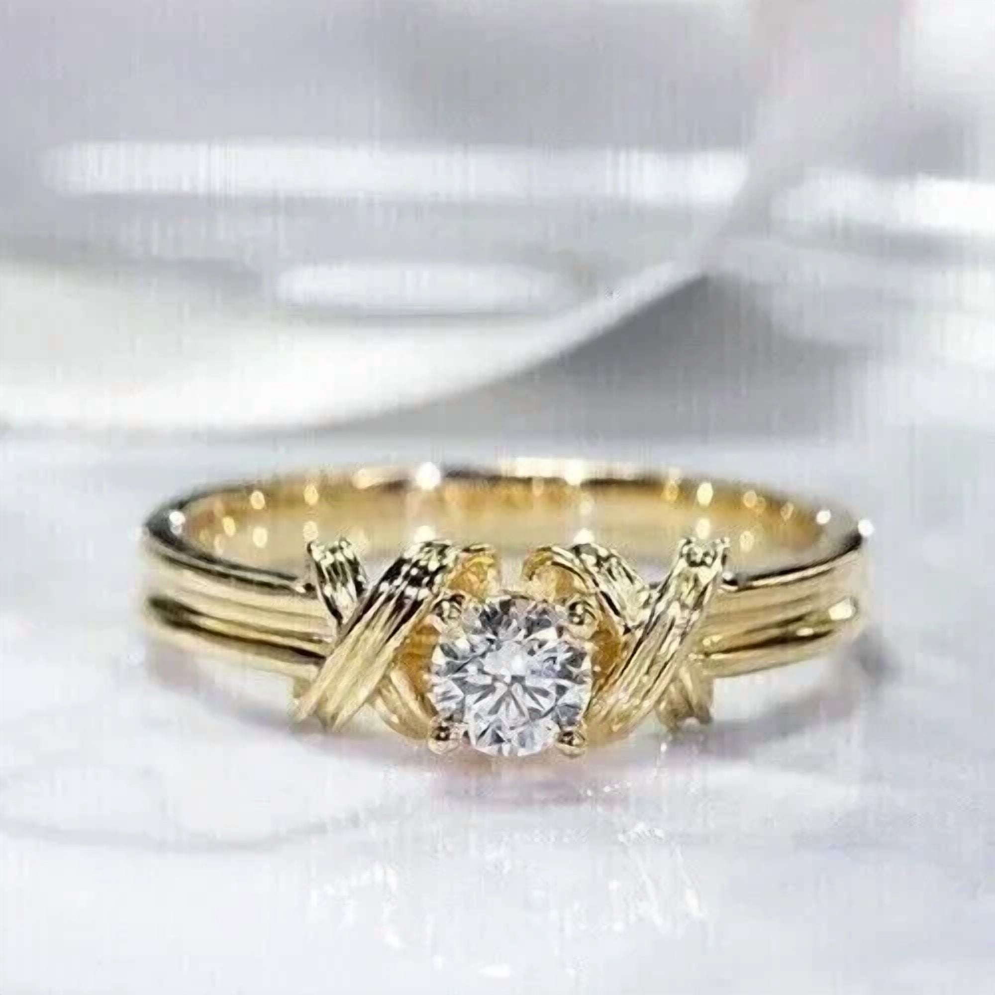 2Ct Round Cut Simulated Diamond Solitaire Women's Engagement Ring 14K ...