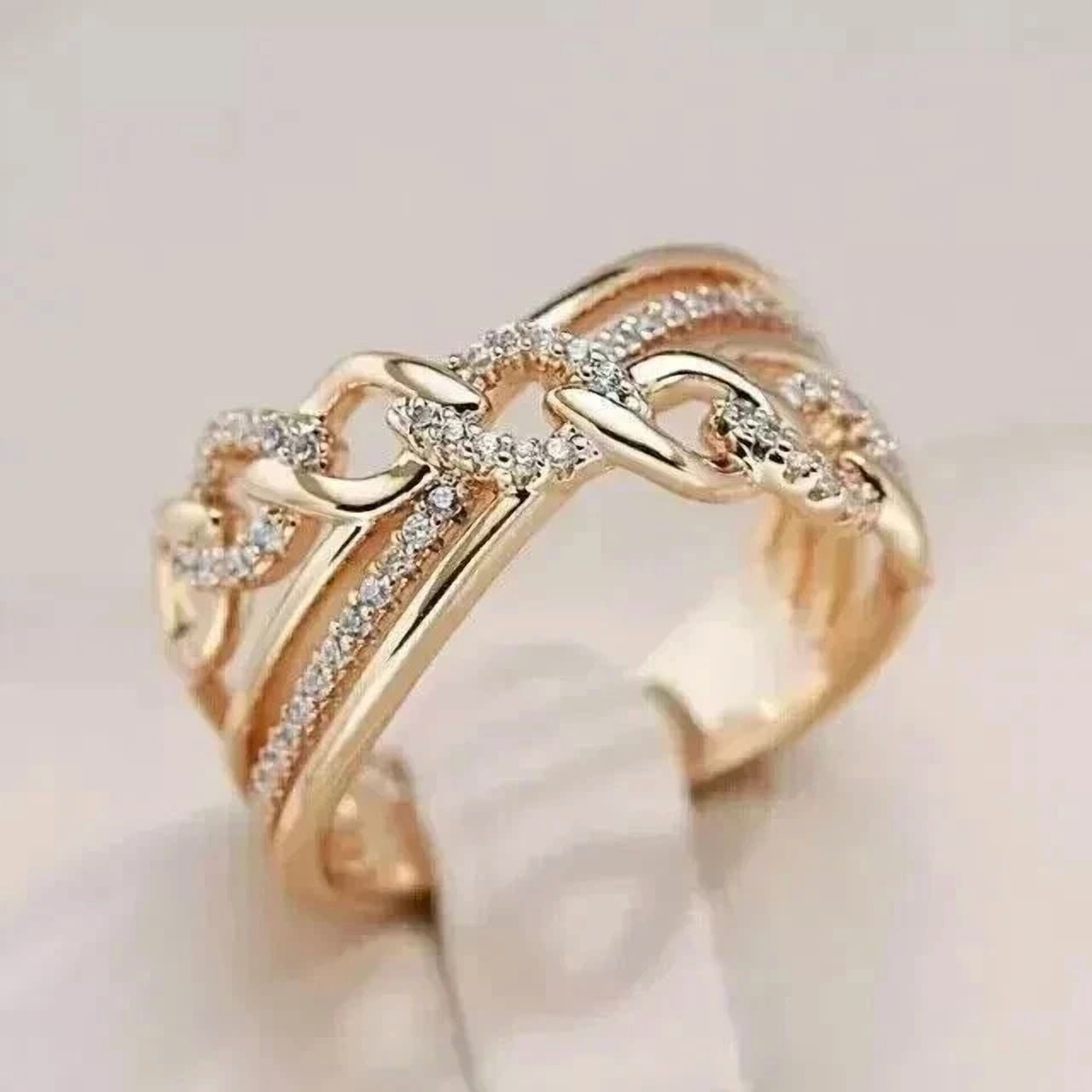 2Ct Round Cut Simulated Diamond Women Wedding Twisted Ring In 14K Rose ...