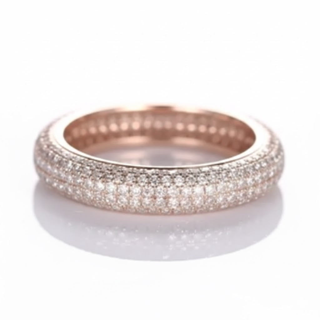 2Ct Round Cut Simulated Diamond Women's Full Eternity Wedding Band Ring ...