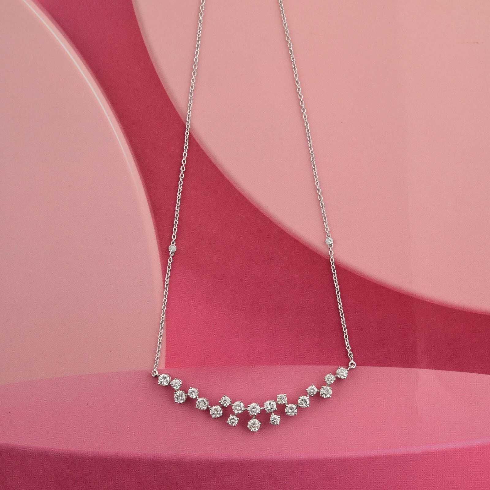 2Ct Round Cut Simulated Diamond Women's Lariat Drop Necklace In 14K ...
