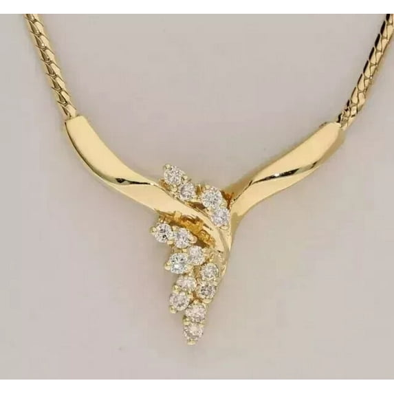 2Ct Round Cut Simulated Diamond Women's Wedding Gift Fancy Pendant 14k ...