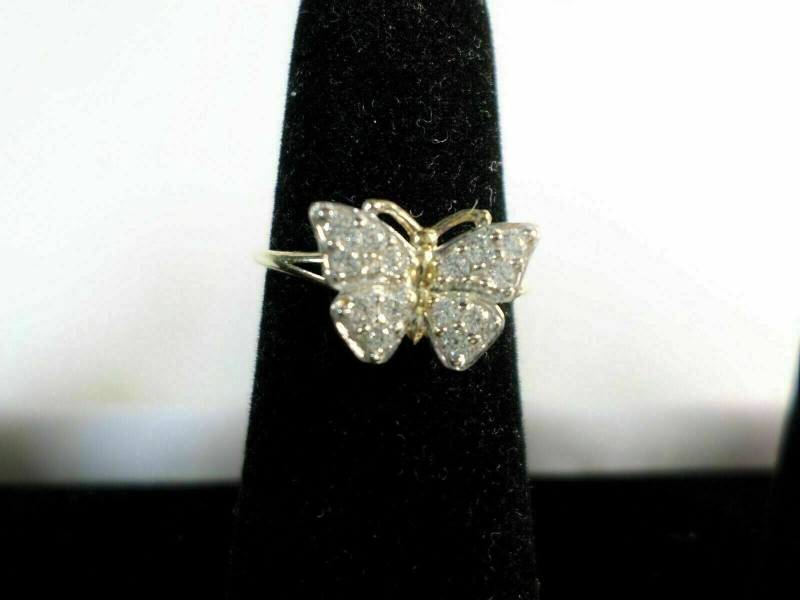 2Ct Round Lab-Created Diamond Butterfly Engagement Ring 14K Yellow Gold ...