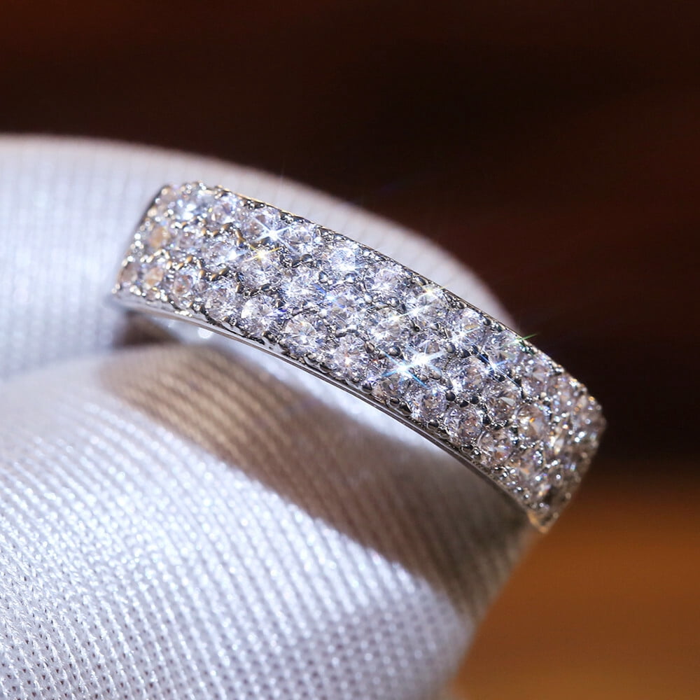 2Ct Round Lab Created Diamond Gorgeous Women's Wedding Band Ring 14K ...