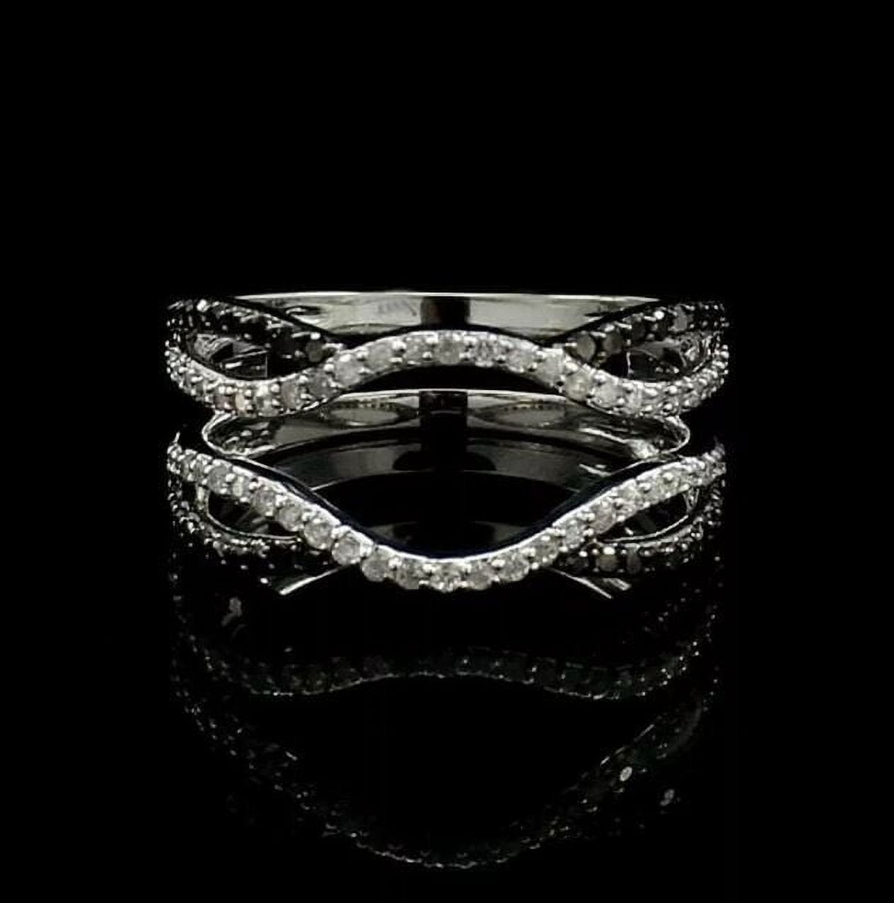 2Ct Round Lab-Created Diamond Wrap Enhancer Wedding Ring 14K White Gold ...
