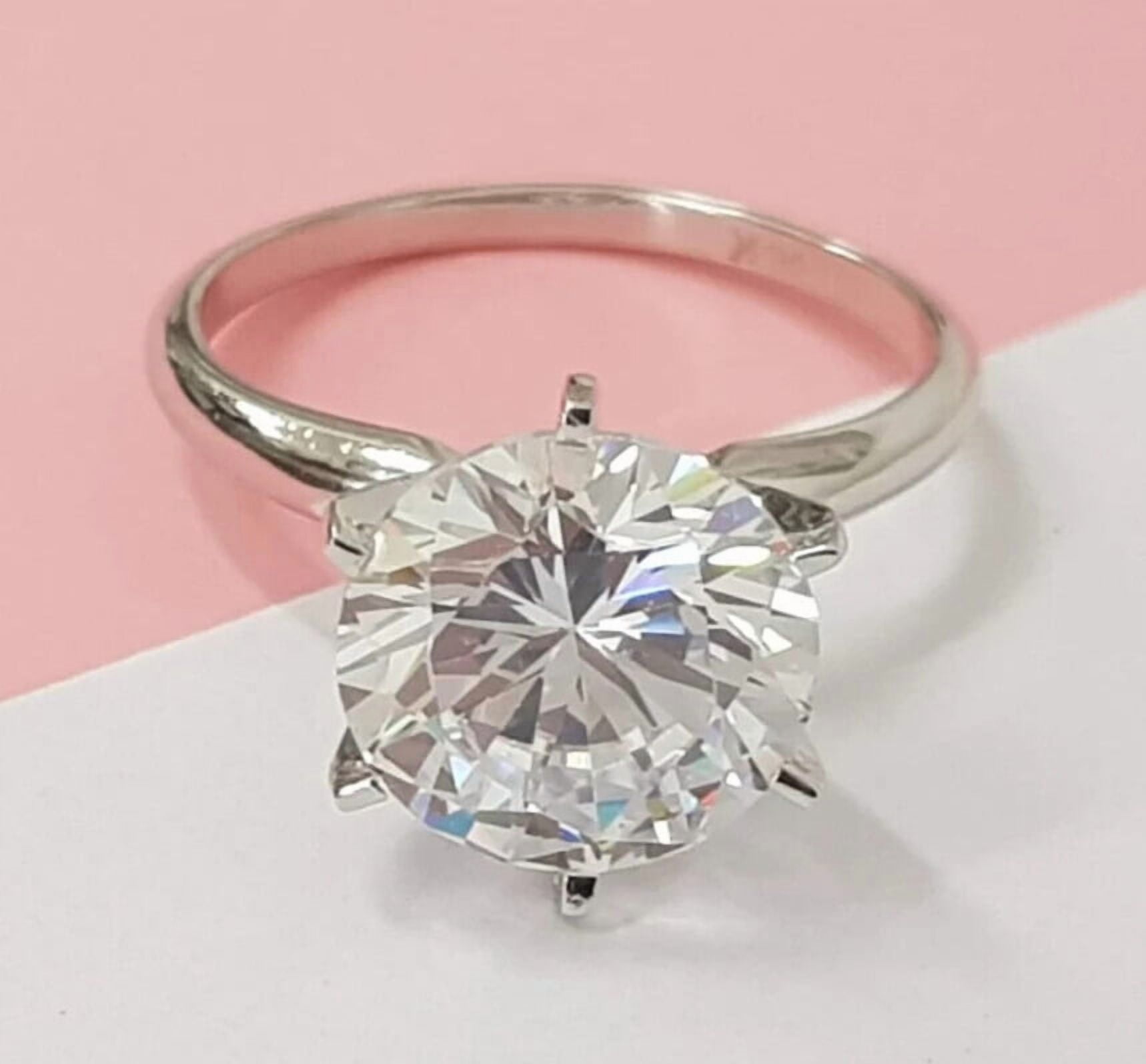 2Ct Simulated Diamond Round Cut Solitaire Leady Beauty Woen's Ring 14K ...