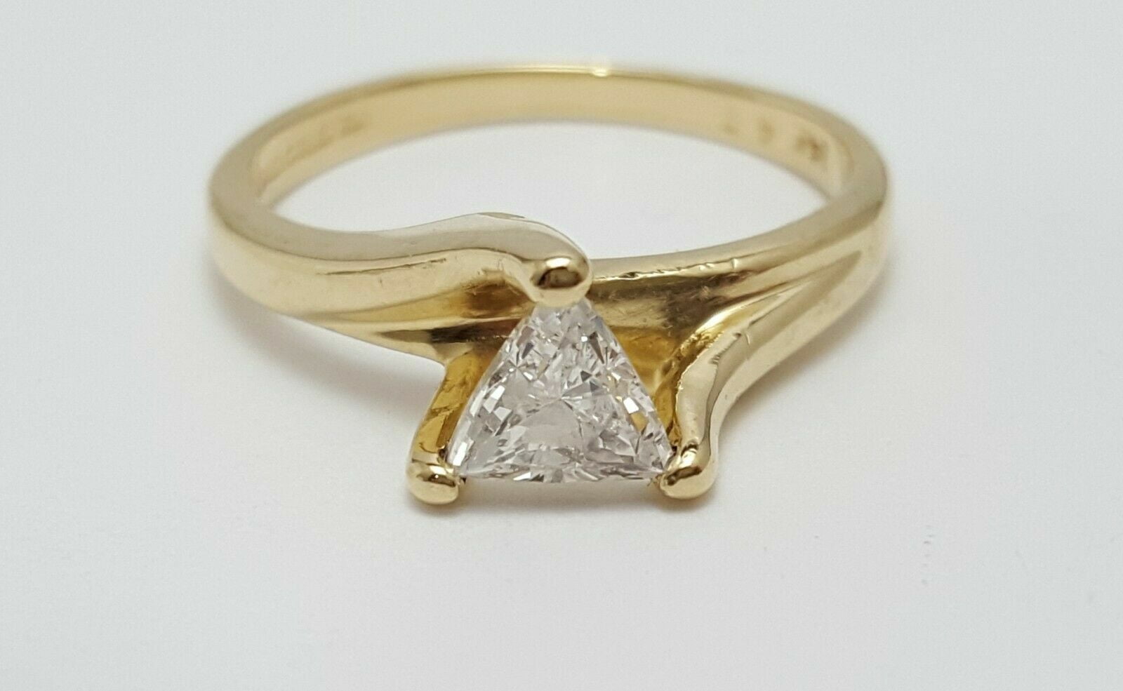 2Ct Trillion Cut Lab Created Diamond Women's Engagement Ring Yellow ...