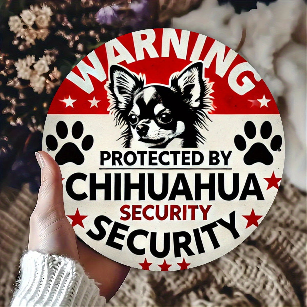 2D 1pc 8x8 inch Mini Dog Iron Sign, Round Metal Sign for Street, Yard ...