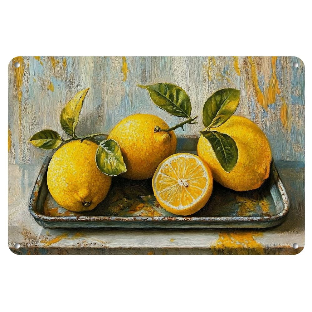 2D 1pc Vintage Iron Sign (8"X12") - Lemon Sign Wall Art Decor, Vintage ...