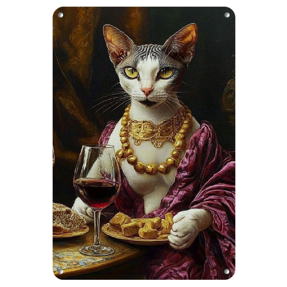 2D 1pc Vintage Iron Sign 8x12 Inches Elegant Cat Style Wall Decor Home ...