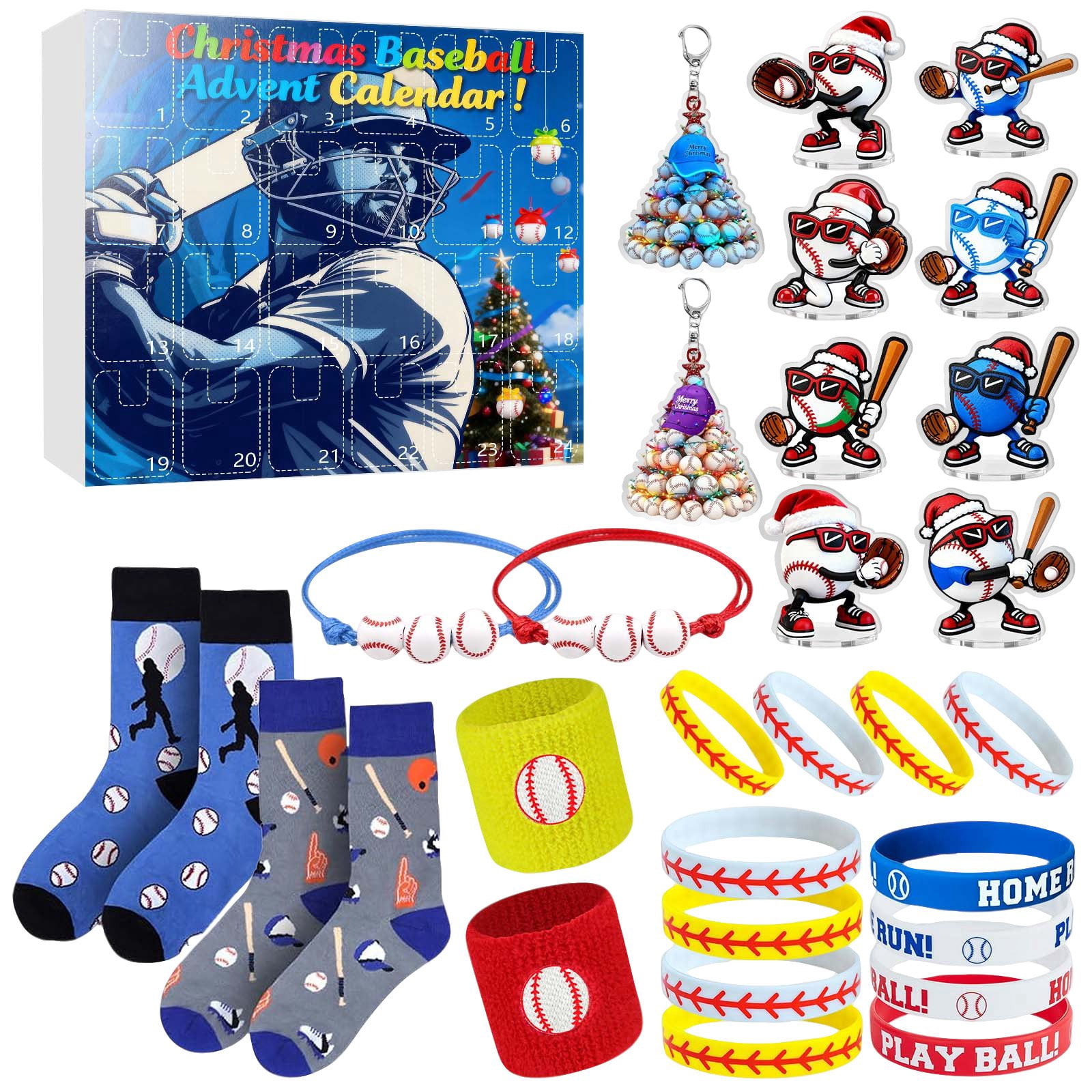 2D+3D Baseball Christmas Advent Calendar for Kids & Teens, Surprise ...