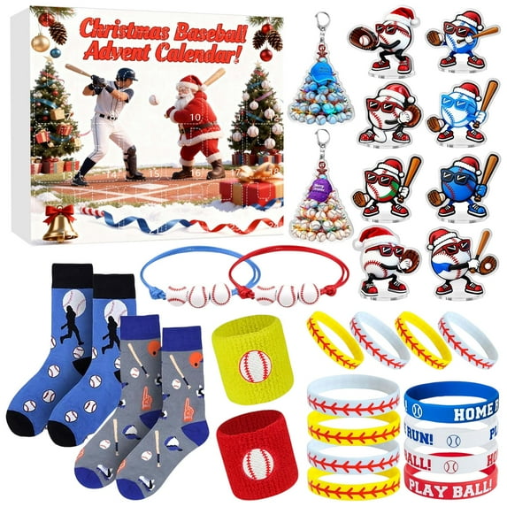 2D 3D Christmas Advent Calendar, Baseball Toys For Kids Teens Boys ...