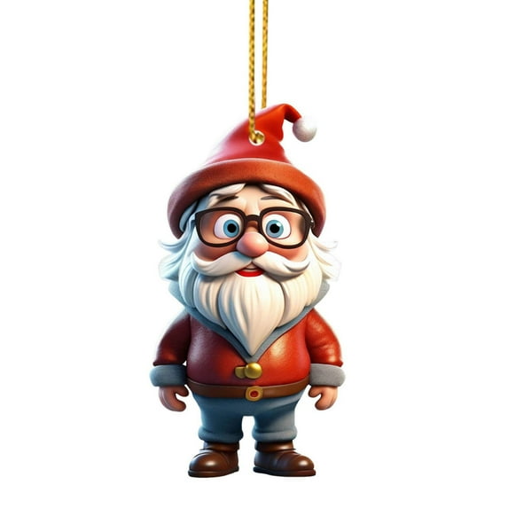 2D Acrylic Cartoon Santa Claus/Snowman Christmas Tree Pendant - Double ...