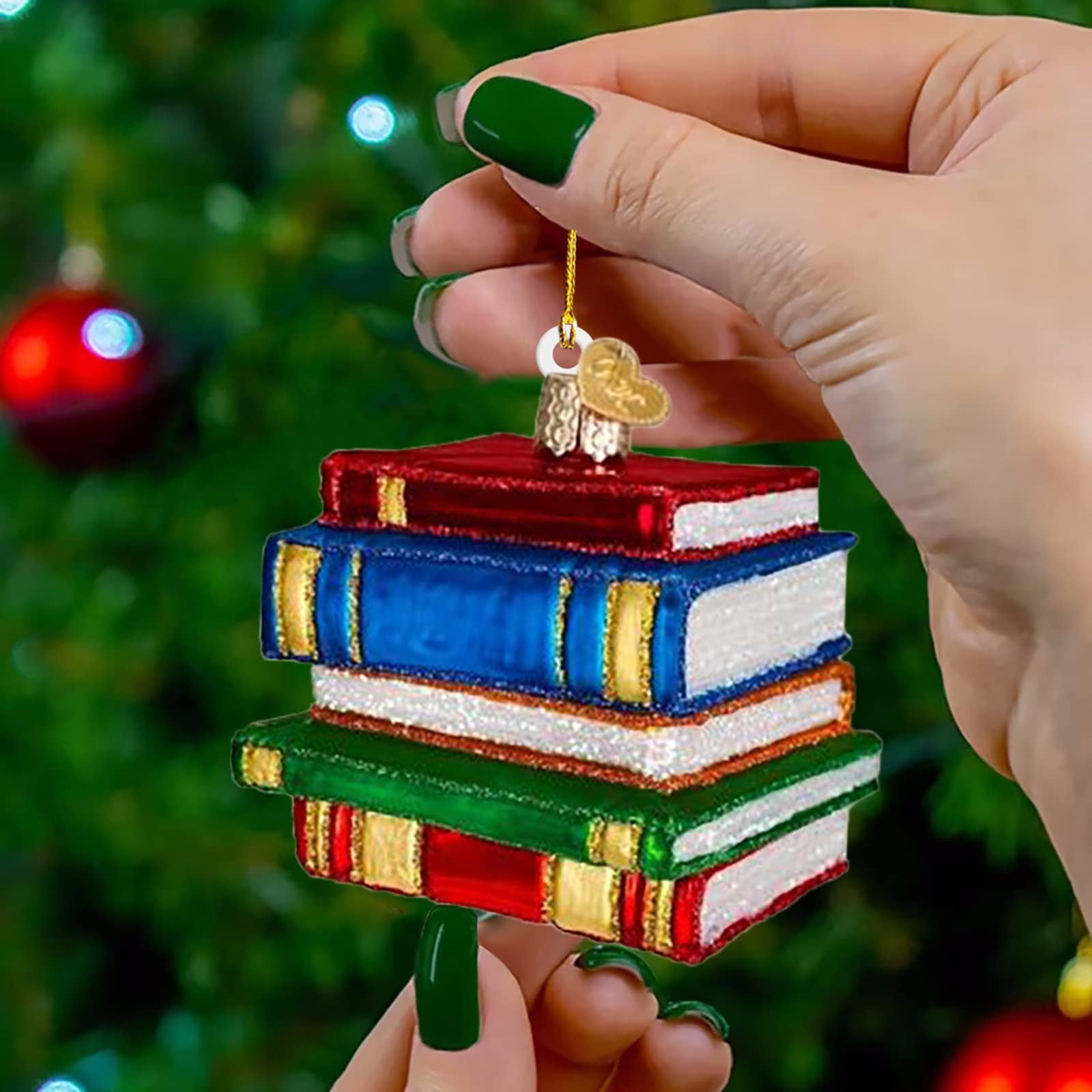 2D Acrylic Christmas Book Ornament - Gift for Book Lovers - Car & Home ...