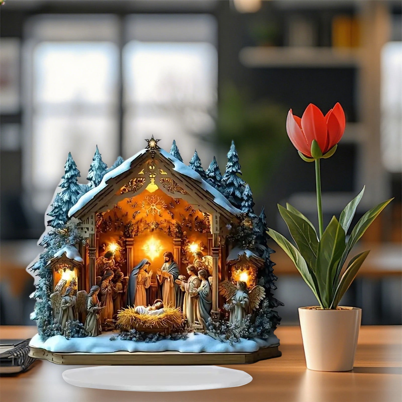 2D Acrylic Christmas Nativity Scene Desktop Standee - 7.9 Inch ...