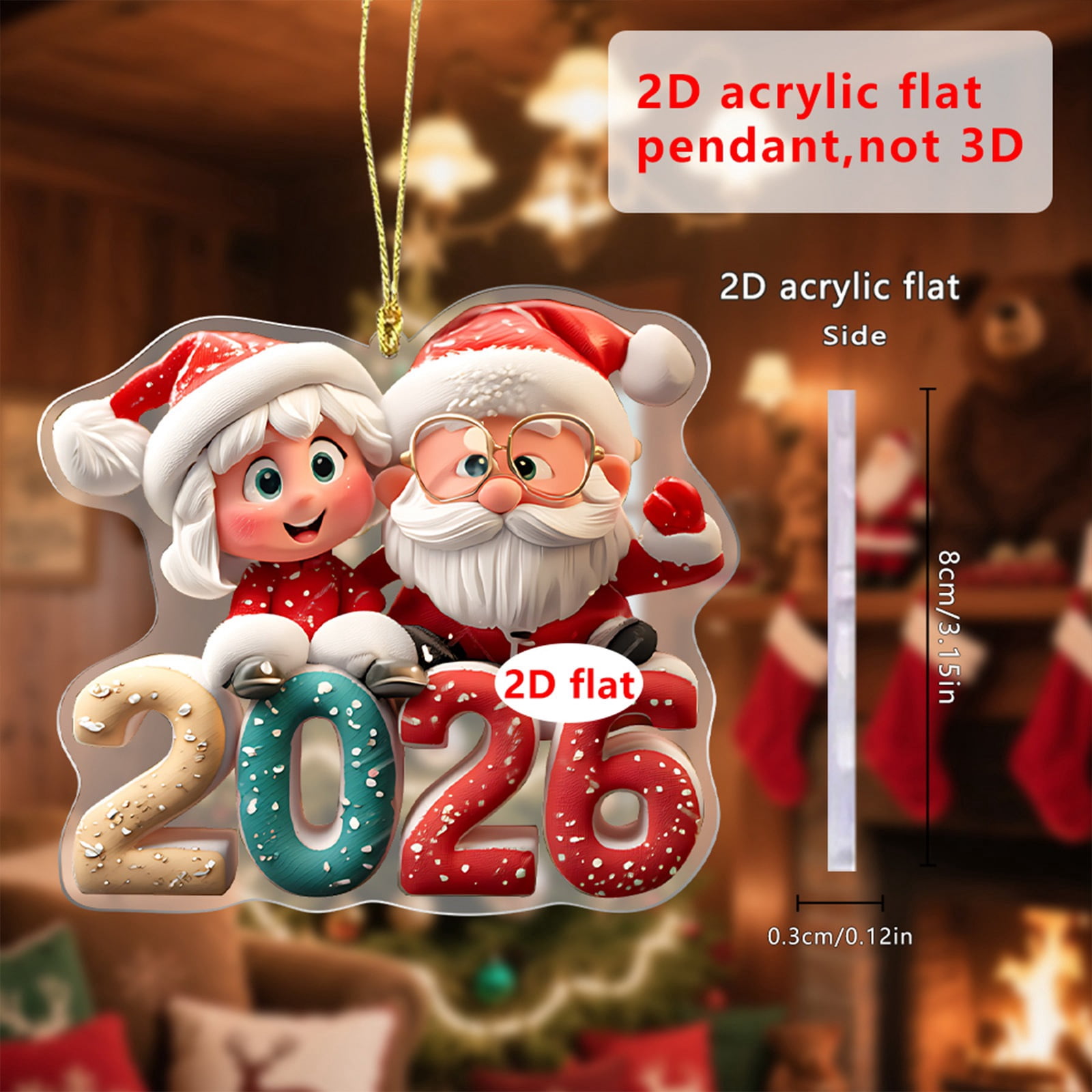 2D Acrylic Christmas Ornaments with Paired Character Designs ...