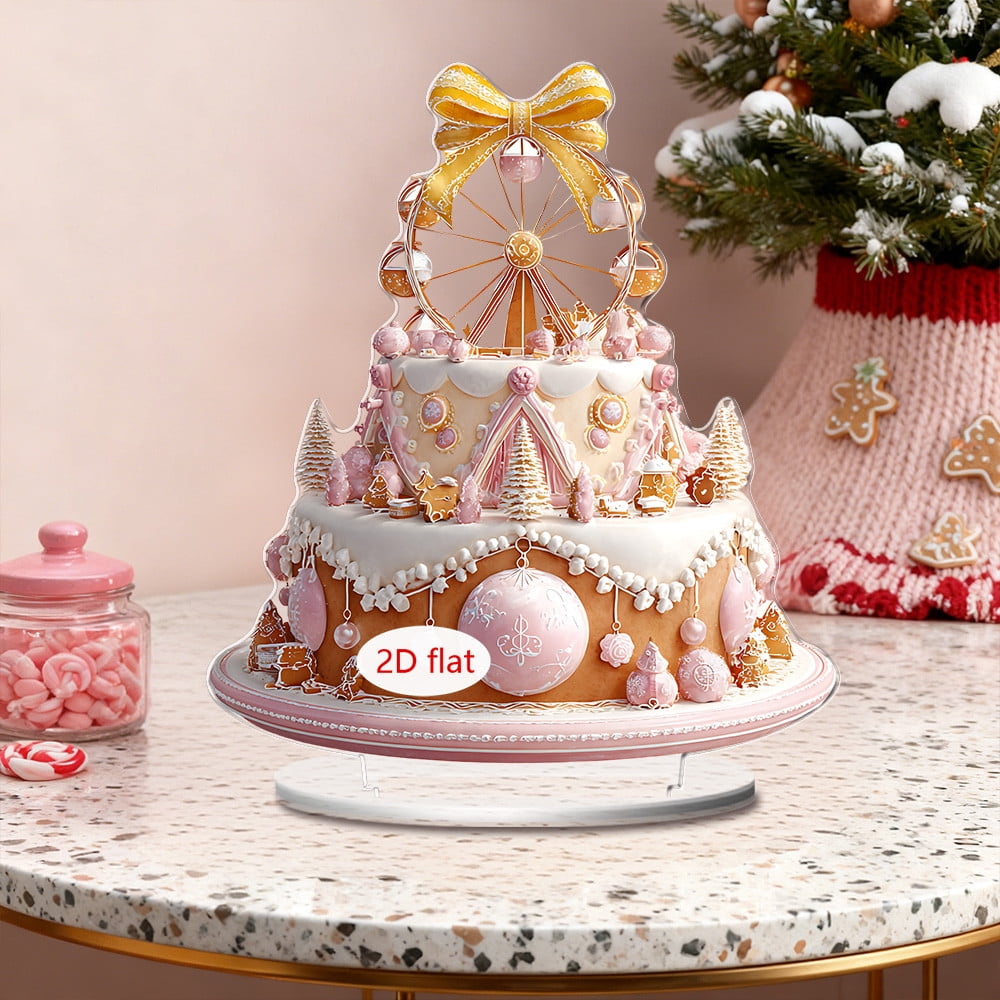 2D Acrylic Christmas Tabletop Decoration, Festive Ferris Wheel and ...