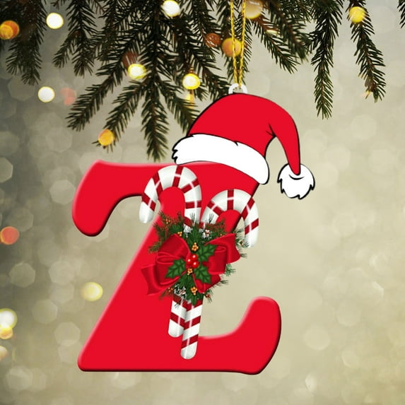 2D Acrylic Christmas Tree 26 Letter Pendant Decorative Gift Family ...