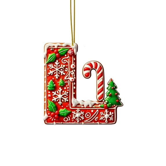 2D Acrylic Christmas Tree Alphabet Hanging Ornaments Set Featuring ...