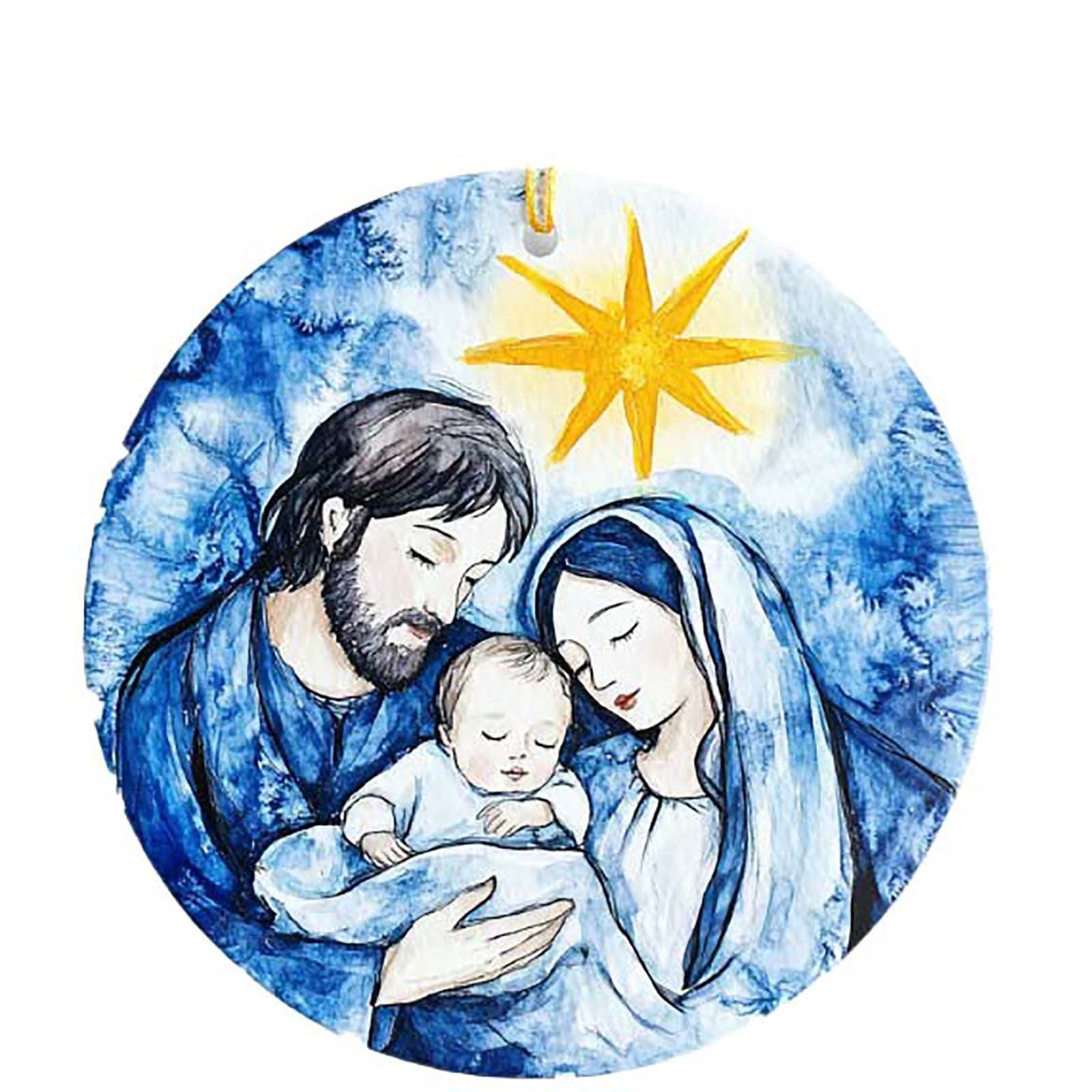 2D Acrylic Christmas Tree Decoration Pendant Solemn Sacred Catholic ...