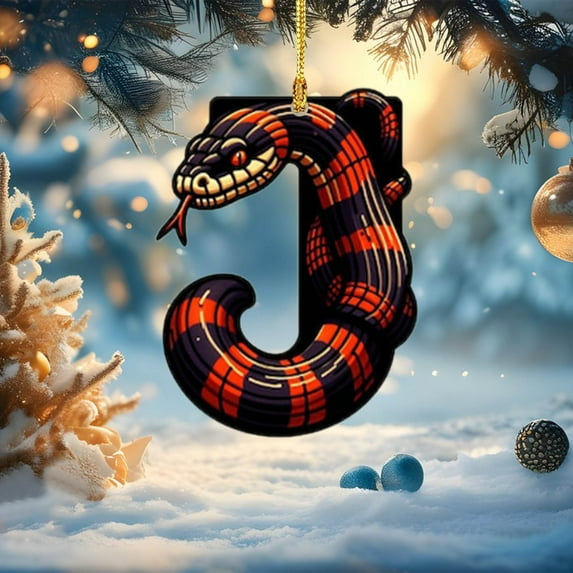 2D Acrylic Christmas Tree Initial Letter Pendant - 26 Letter Alphabet ...